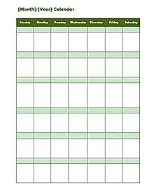 Blank Calendar 2015 Template – Free Printable Blank Monthly Calendars