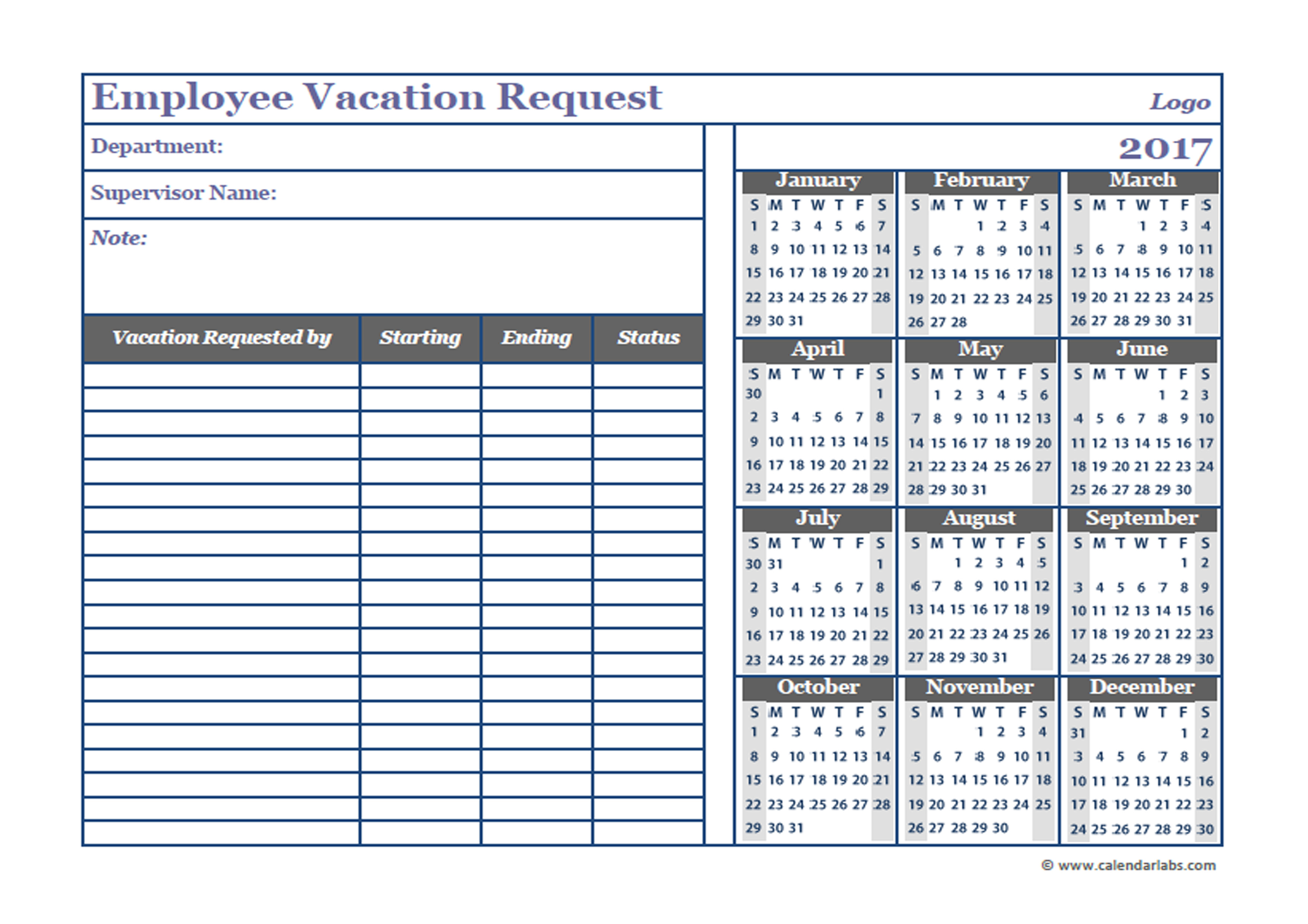 Vacation Planner Template Excel