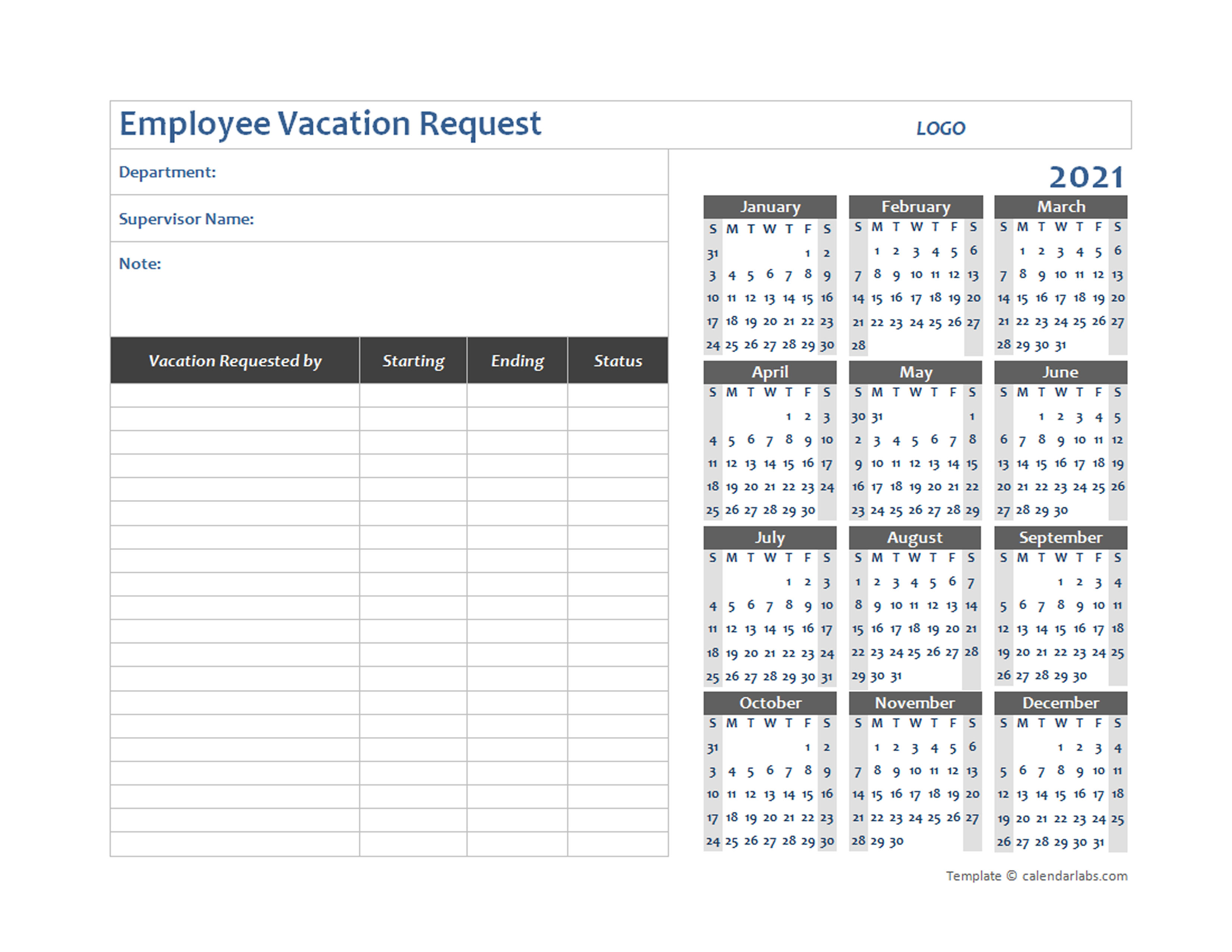 2022 Employee Vacation Calendar Template Calendar Printable Free 2022 Employee Vacation Calendar Template Calendar Printable Free