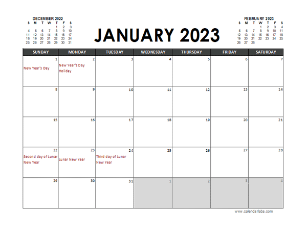2023 Calendar Planner Hong Kong Excel Free Printable Templates
