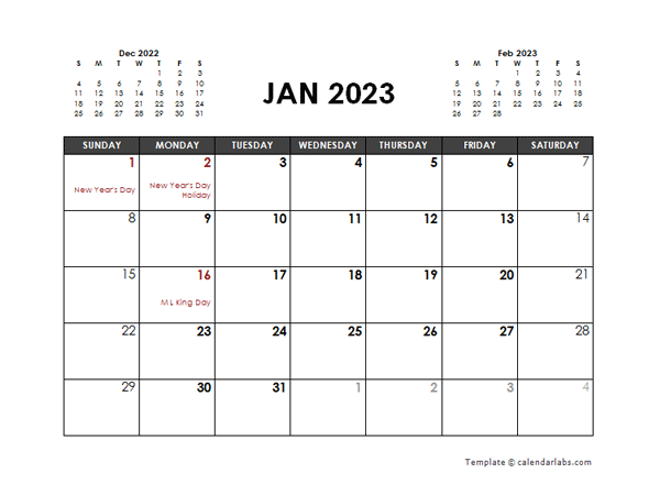 2023 Monthly Planner Word Template Free Printable Templates