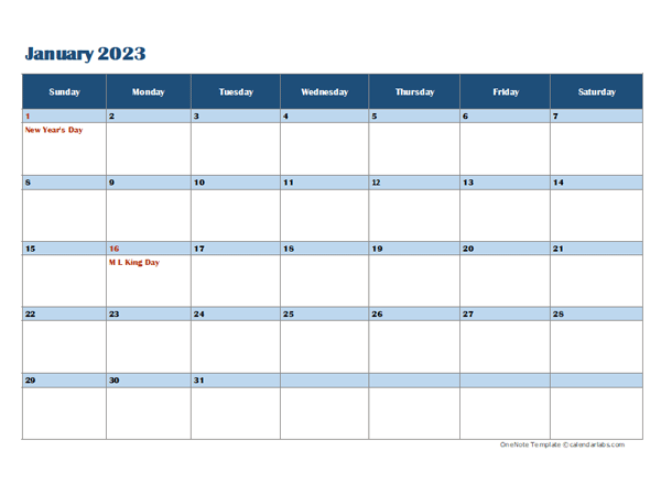 2023 Monthly Onenote Calendar Free Printable Templates HOT GIRL