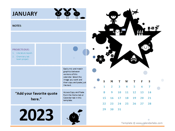 2023 Printable Student Calendar Free Printable Templates