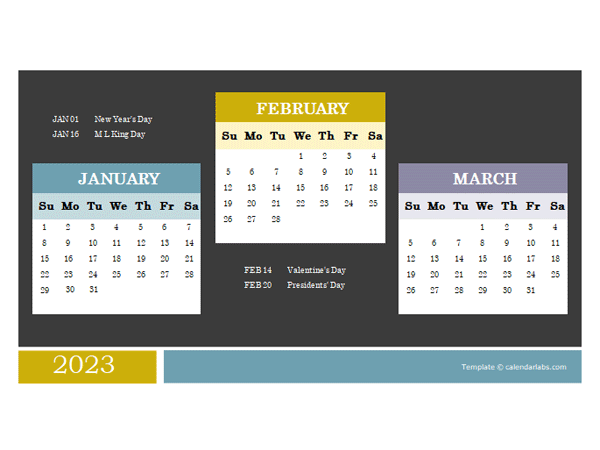 2023 Quarterly Powerpoint Calendar Free Printable Templates