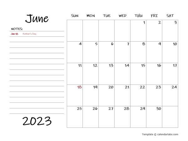 June 2023 Appointment Word Calendar - Free Printable Templates