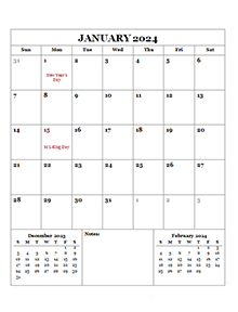 2024 Monthly Calendar Template Portrait - Free Printable Templates