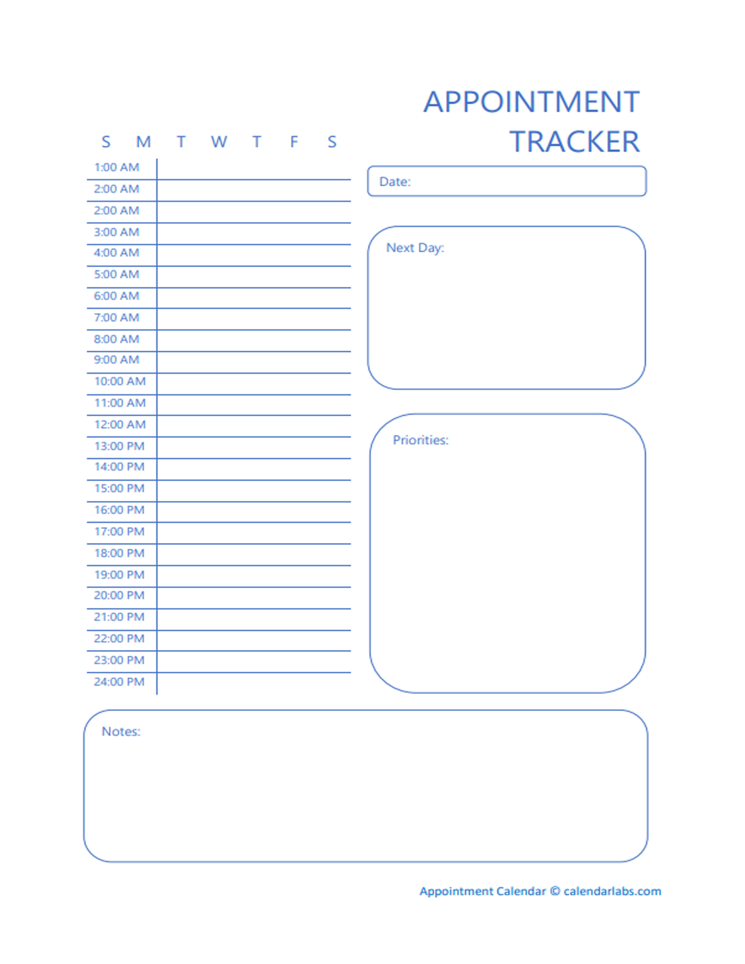 2027 Appointment Tracker Calendar - Free Printable Templates