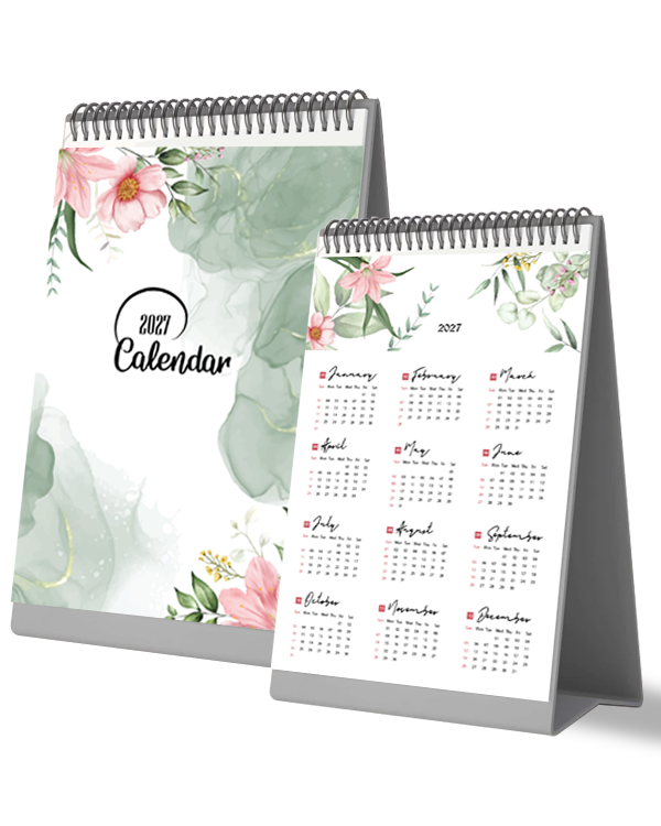 Small Floral Pocket Calendar 2027 - Free Printable Templates